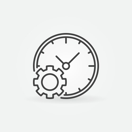 Clock blue line icon time concept linear Vector Image