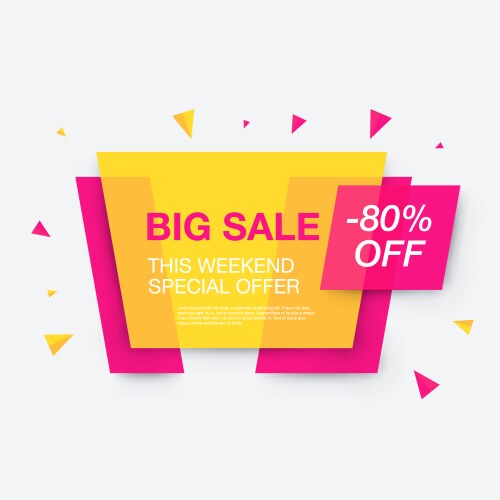 Weekend sale banner special offer Royalty Free Vector Image