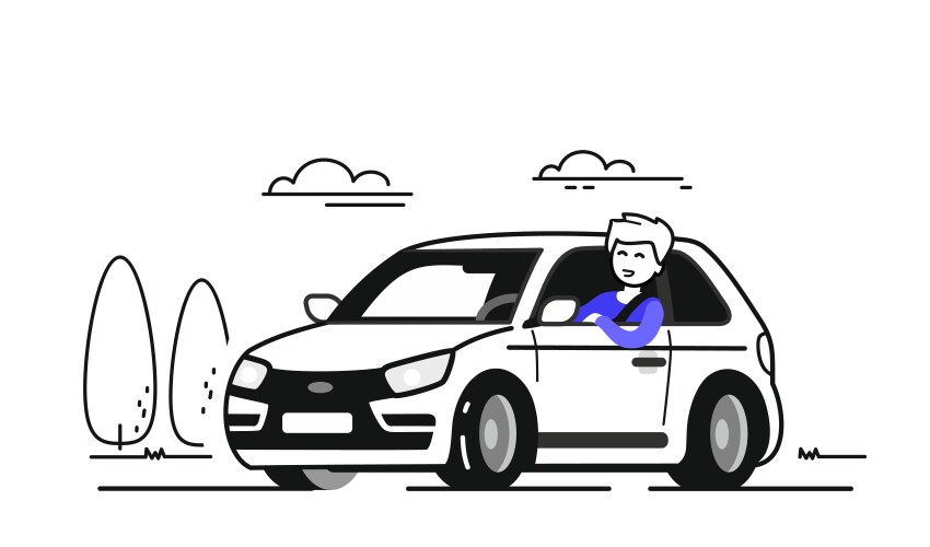 Cartoon Man Driving Car Vector Images (over 5,700)