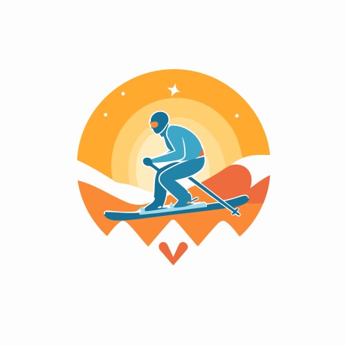 Skier icon logo Royalty Free Vector Image - VectorStock