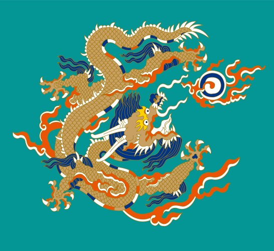 Chinese Dragon Motif Royalty Free Vector Image