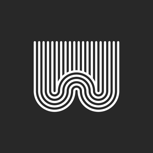 Initial letter w monogram logo rounded wave shape Vector Image