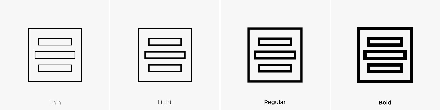 Center icon thin light regular and bold style Vector Image