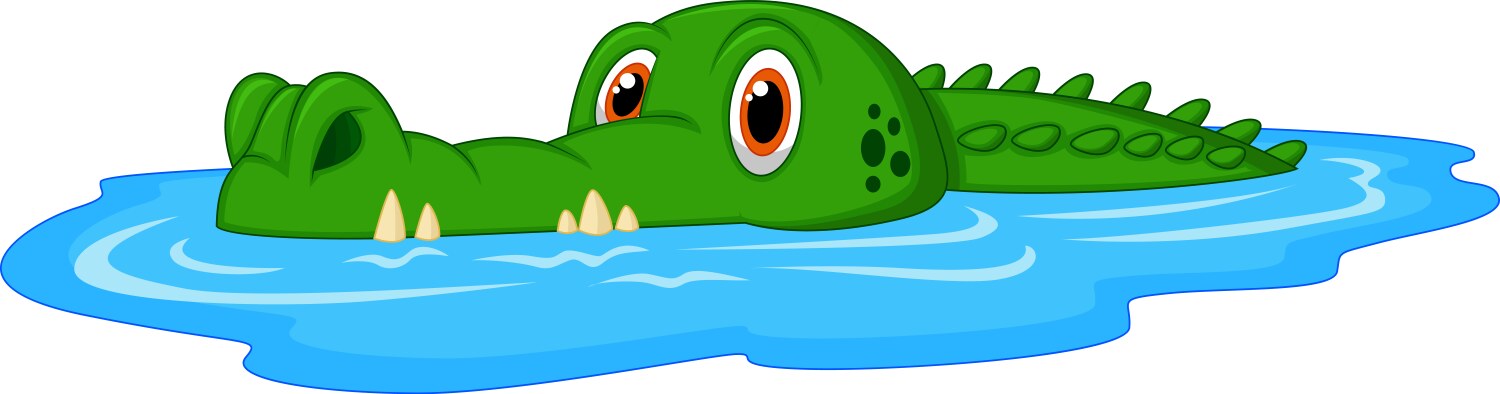 Cartoon Gator Swimming HOME Willow Fork Gators