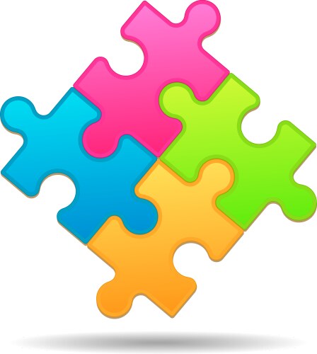 4 piece puzzle Vector Images & Graphics for Commercial Use | VectorStock