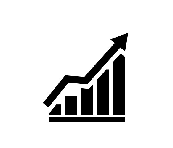 Growth graph icon on white background Royalty Free Vector