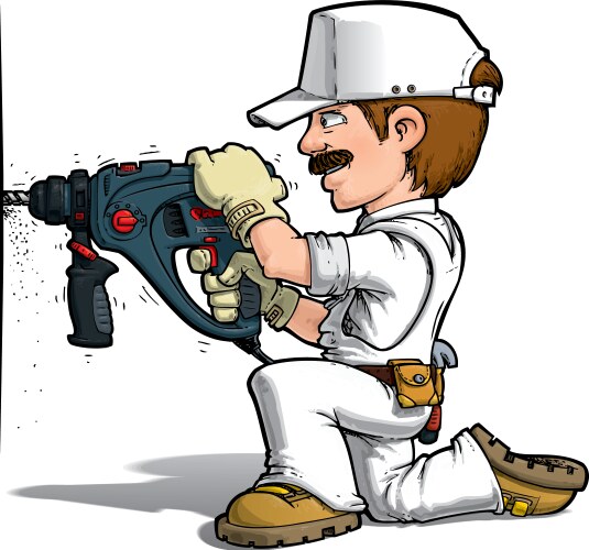 Handyman carpenter white Royalty Free Vector Image