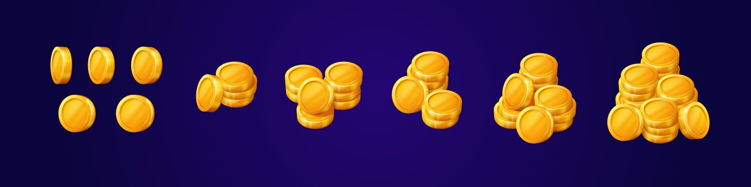 Pirate treasure pile set with coin and gem Vector Image