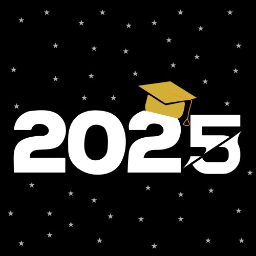Class of 2025 lettering congratulations Royalty Free Vector