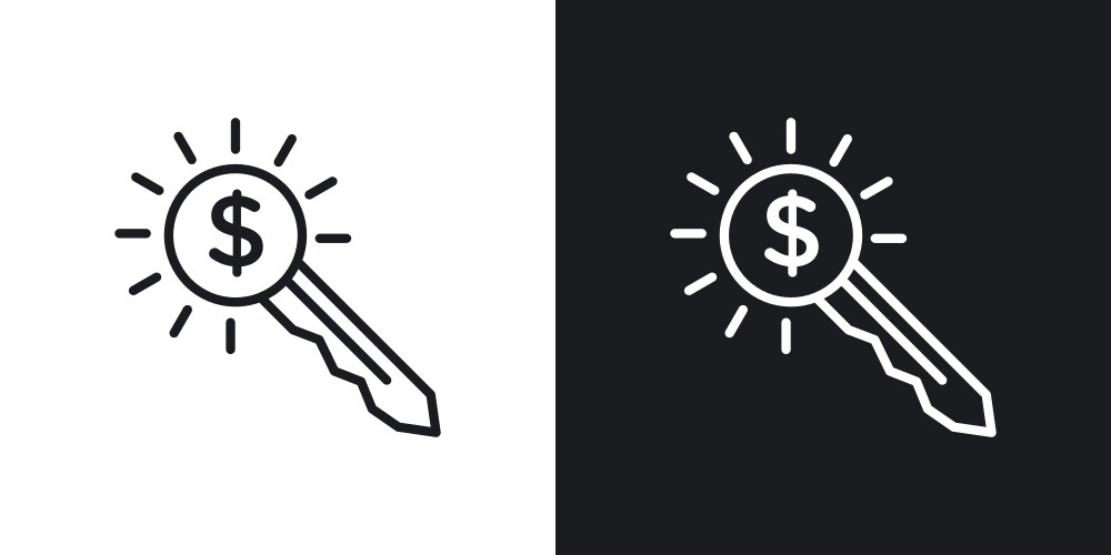 Key to success icon set takeaway succes Royalty Free Vector