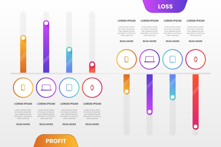 Profit and loss - infographic concept Royalty Free Vector