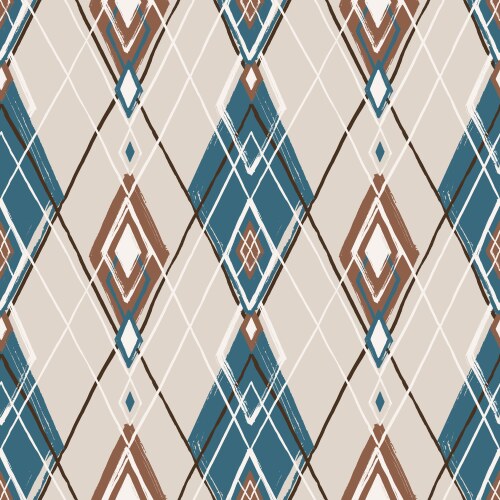 Argyle patterns from brush strokes set Royalty Free Vector