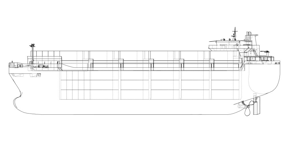 Cargo ship carrying containers Royalty Free Vector Image