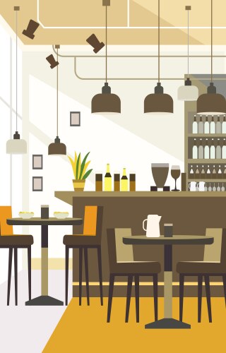 Indoor interior landscape in cafe restaurant Vector Image