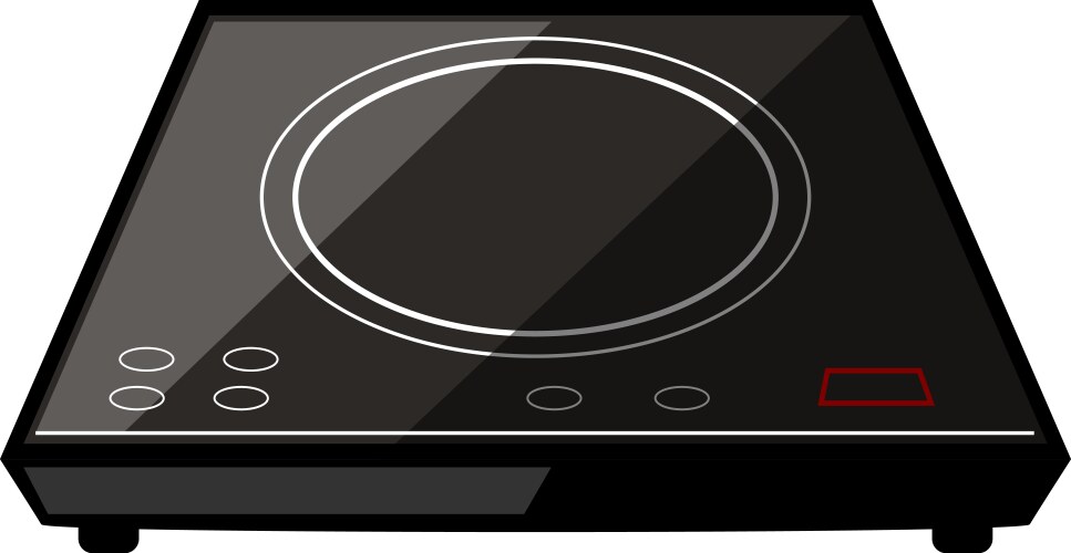 Induction cooktop set cartoon Royalty Free Vector Image