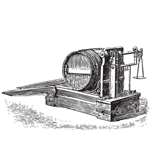 Engraved of a weighing scale Royalty Free Vector Image