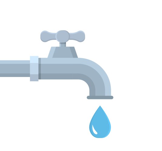 Water Tap with Drop Icon Royalty Free Vector Image