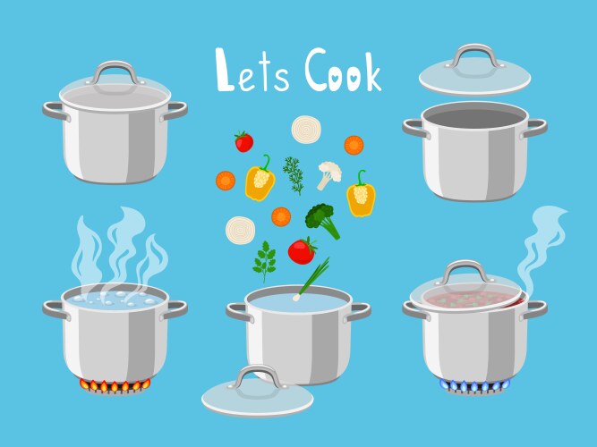 Cooking boiling water Royalty Free Vector Image