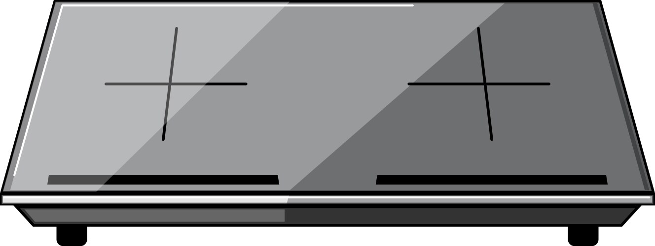Crystal induction cooktop cartoon Royalty Free Vector Image