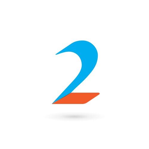 Number 2 mosaic logo icon design template elements