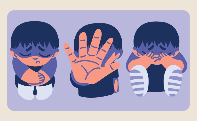 National child abuse set Royalty Free Vector Image