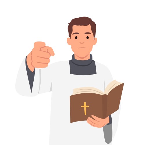 Young catholic priest cartoon Royalty Free Vector Image