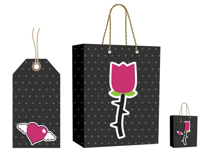 Black paper bag Royalty Free Vector Image - VectorStock