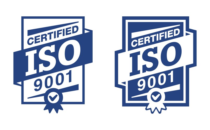 Iso 9001 certified medal - quality management Vector Image