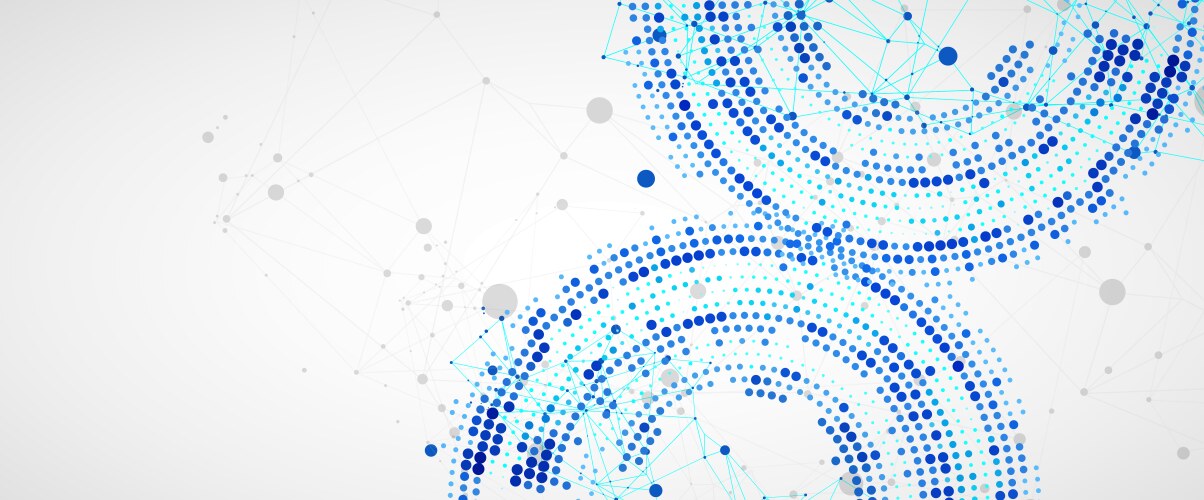 Polygonal science background with connecting dots Vector Image