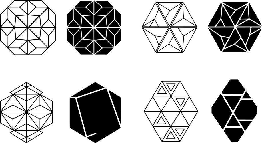 Triangular Polyhedra Patterns – Free Vector | VectorStock