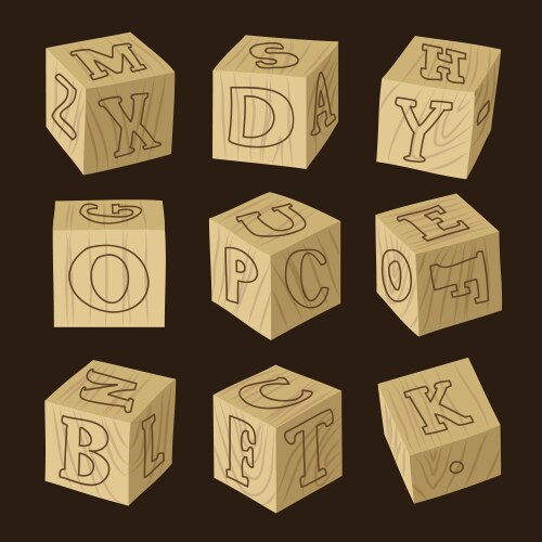 Word font written with alphabet blocks Royalty Free Vector