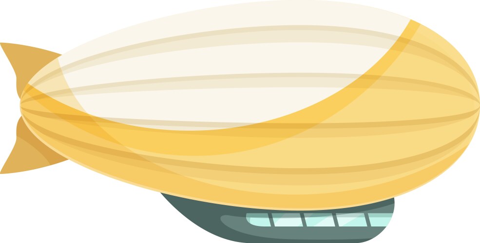 Big zeppelin green dirigible flying with gondola Vector Image