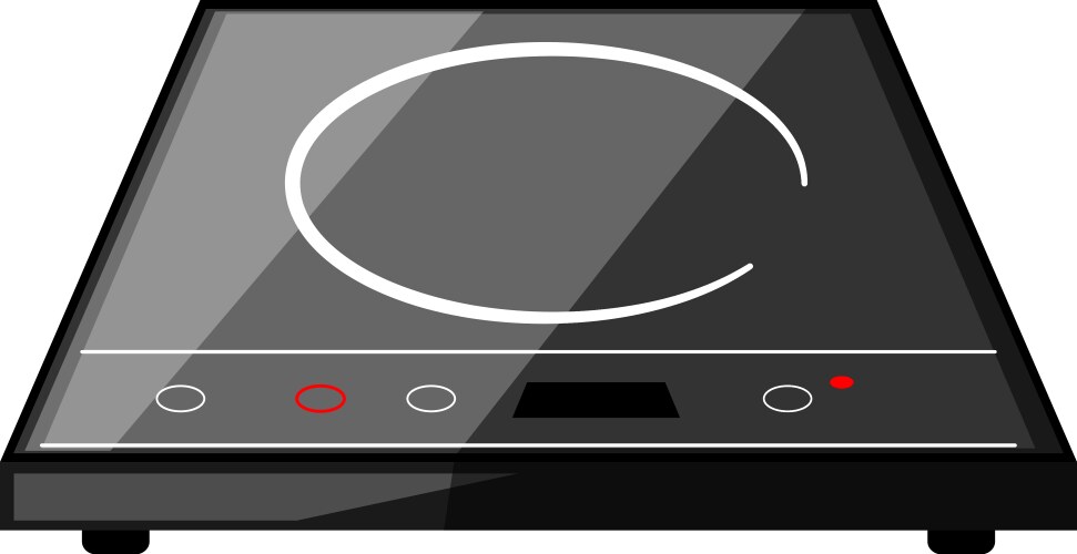Induction cooktop set cartoon Royalty Free Vector Image
