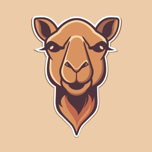 Stylish camel head logo Royalty Free Vector Image