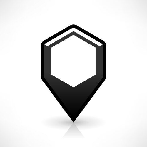 Blank map pin flat location icon hexagon sign Vector Image