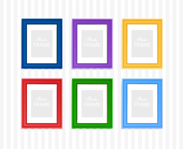 Colored photo frames set Royalty Free Vector Image