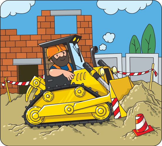 Cartoon Bulldozer Vector Images (over 2,600)