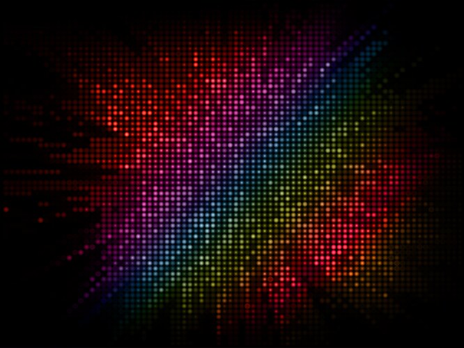 Red dotted halftone pattern on black Royalty Free Vector