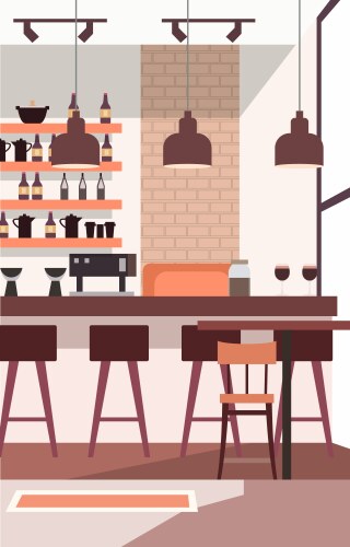 Indoor interior landscape in cafe restaurant Vector Image