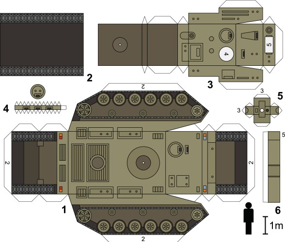 Paper model a vintage diesel train Royalty Free Vector Image