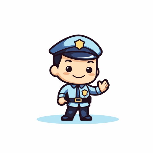Police boy cartoon theme art eps10 Royalty Free Vector Image