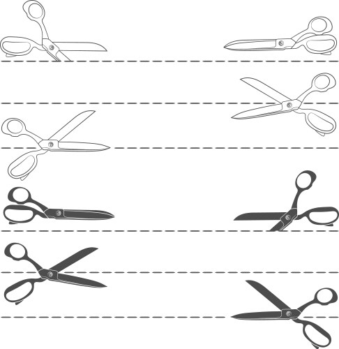 Cut here line with scissor icon Royalty Free Vector Image