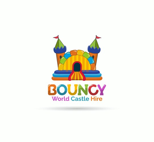 Bouncy castle hire design Royalty Free Vector Image