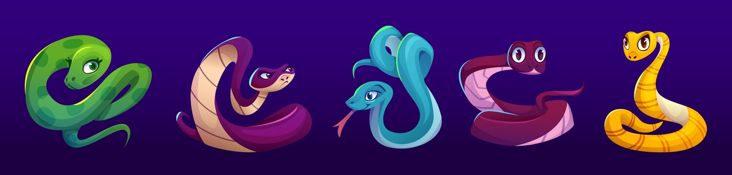 Cute snake cartoon character Royalty Free Vector Image