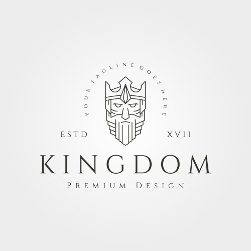 Modern king and kingdom logo design Royalty Free Vector