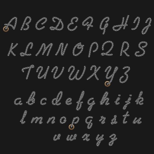 Font rope Royalty Free Vector Image - VectorStock