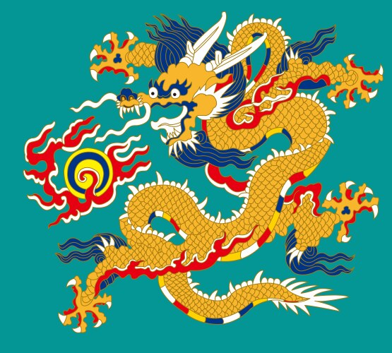 Chinese Dragon Motif Royalty Free Vector Image