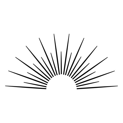 Sunbirst logo explosion light rays in decorative Vector Image