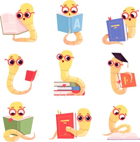Book Reading Worm Vector Images (over 620)