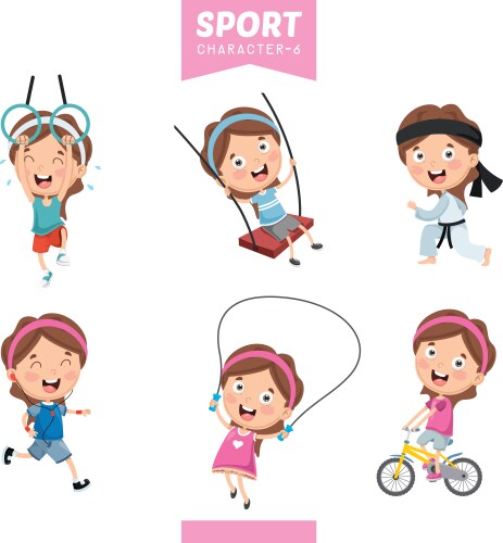 Little girl making sport Royalty Free Vector Image
